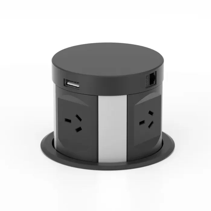 V14B-HNR: Black Quad-Sided, Pop Up Power Outlet w/HDMI – Modern Power ...